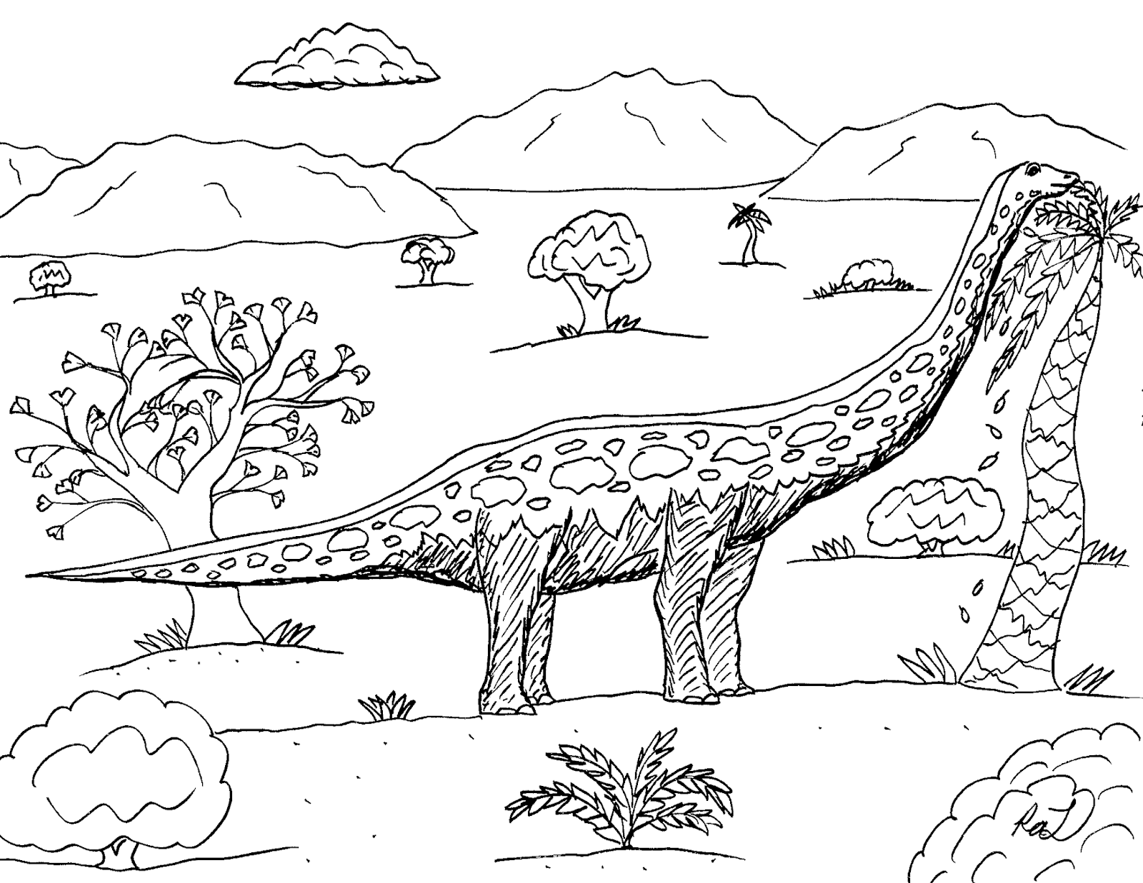 Robin's Great Coloring Pages: Brontomerus and Maaradactylus
