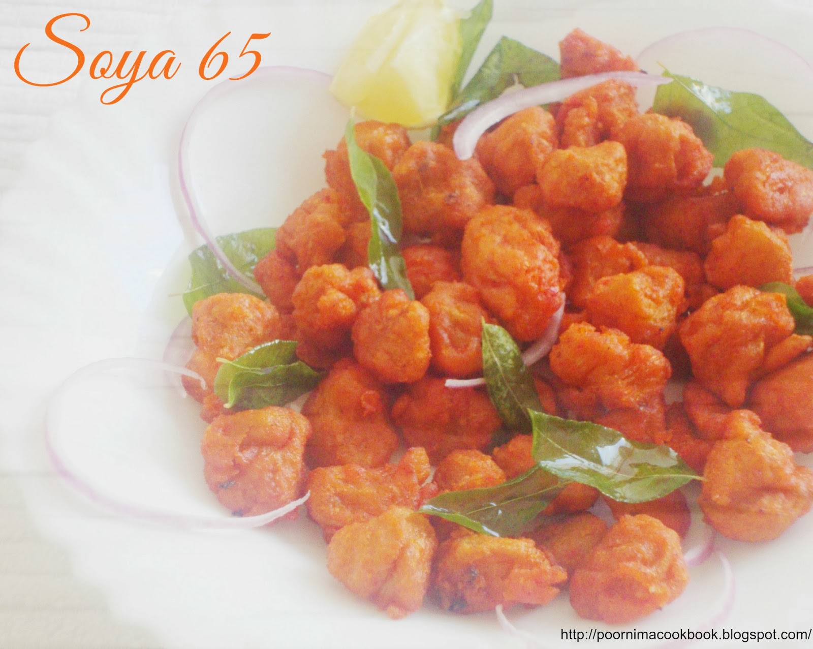 Poornima's Cook Book: Soya 65 / Meal Maker 65 / Soya Chunks Fry
