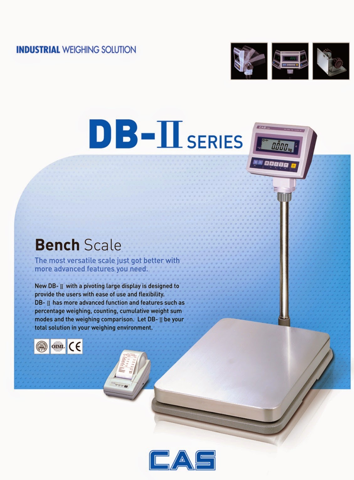 INTERTECH-INITIAL : ผลิตภัณฑ์จากประเทศเกาหลี เครื่องชั่งยี่หัอ " CAS " รุ่น " DB - II"