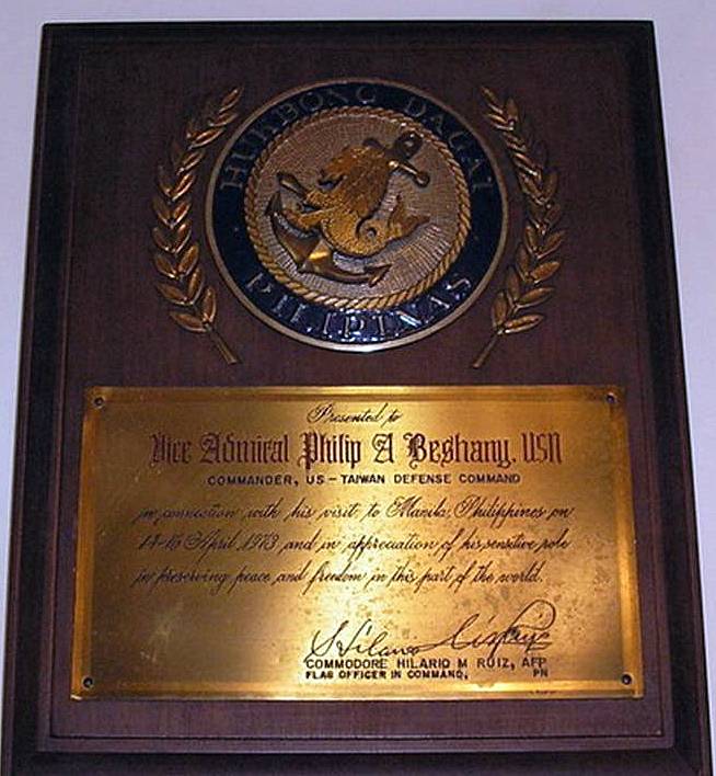 US Taiwan Defense Command: Vice Admiral Beshany Plaques