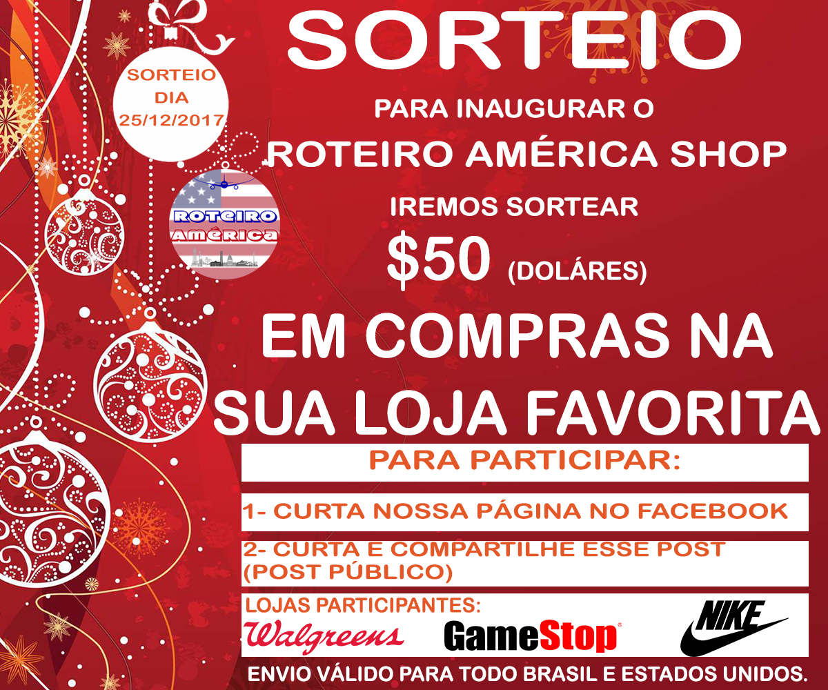 O Roteiro América vai sortear $50 em compras em Orlando. Participe ...