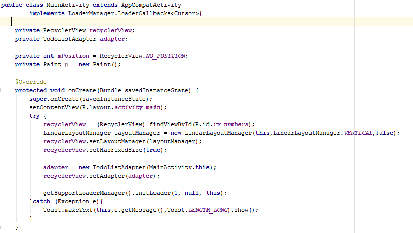 Display and Swipe-to-Delete Data in RecycleView using Cursor