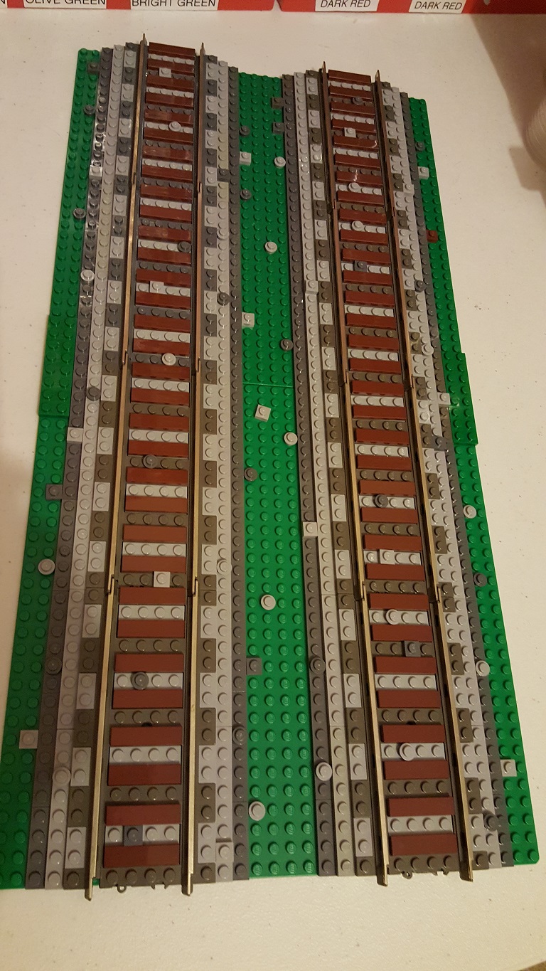 Matt's Lego fun: How to ballast straight Lego train track