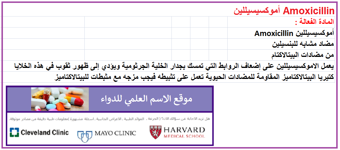 اموكسيل (اموكسيسيللين) للاطفال و الرضع - موقع الأعراض الجانبية للدواء