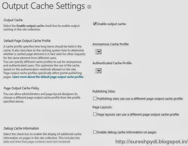 Cache profiles in SharePoint - Things to share