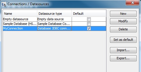 How to make database connection in iReport