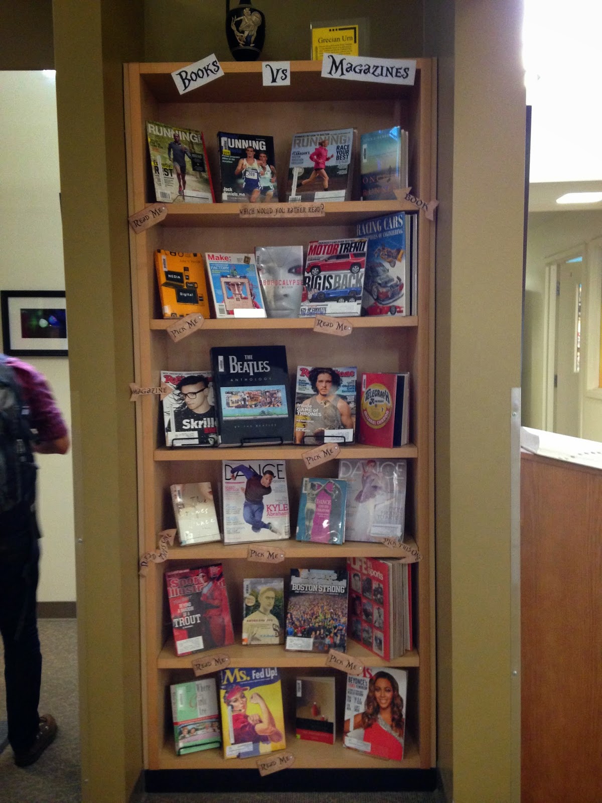 Librarian on Display: June: Books Vs. Magazines Display