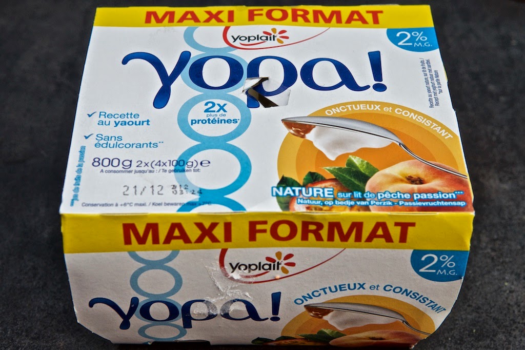 Yopa! nature sur lit de Pêche Passion 2% M.G. (8x100g) par Yoplait