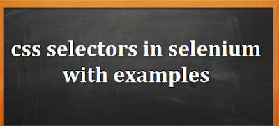 Selenium CSS Selector with examples