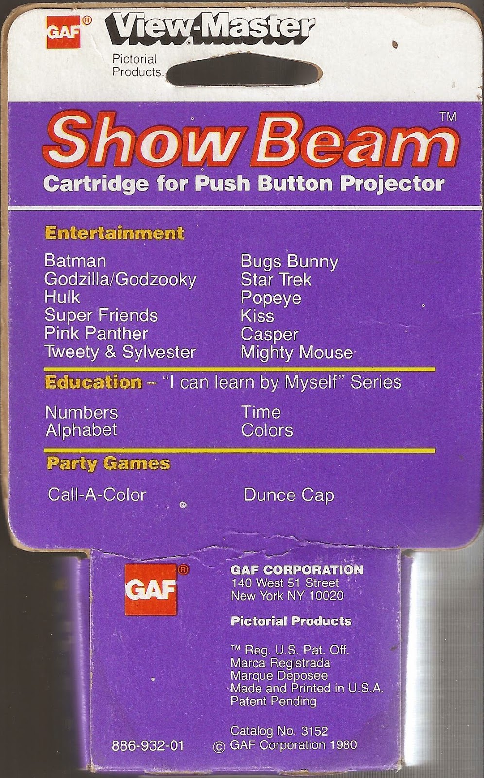the sphinx: View-Master Show Beam Cartridge (GAF, 1980)