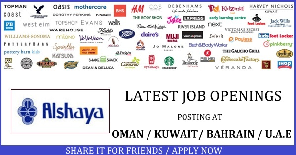 ALSHAYA Latest Job Openings - Gulf Job Vacancies