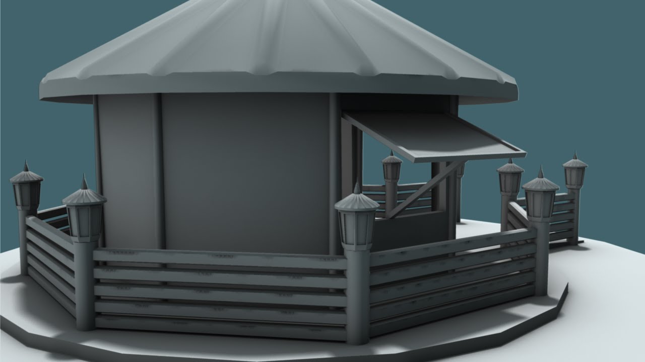 Grant A. Lee 3D: Modeling: Oriental Hut - Maya