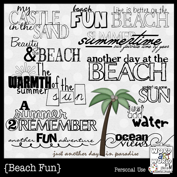 Word Art World: NEW "Beach Fun" Word Art Pack!