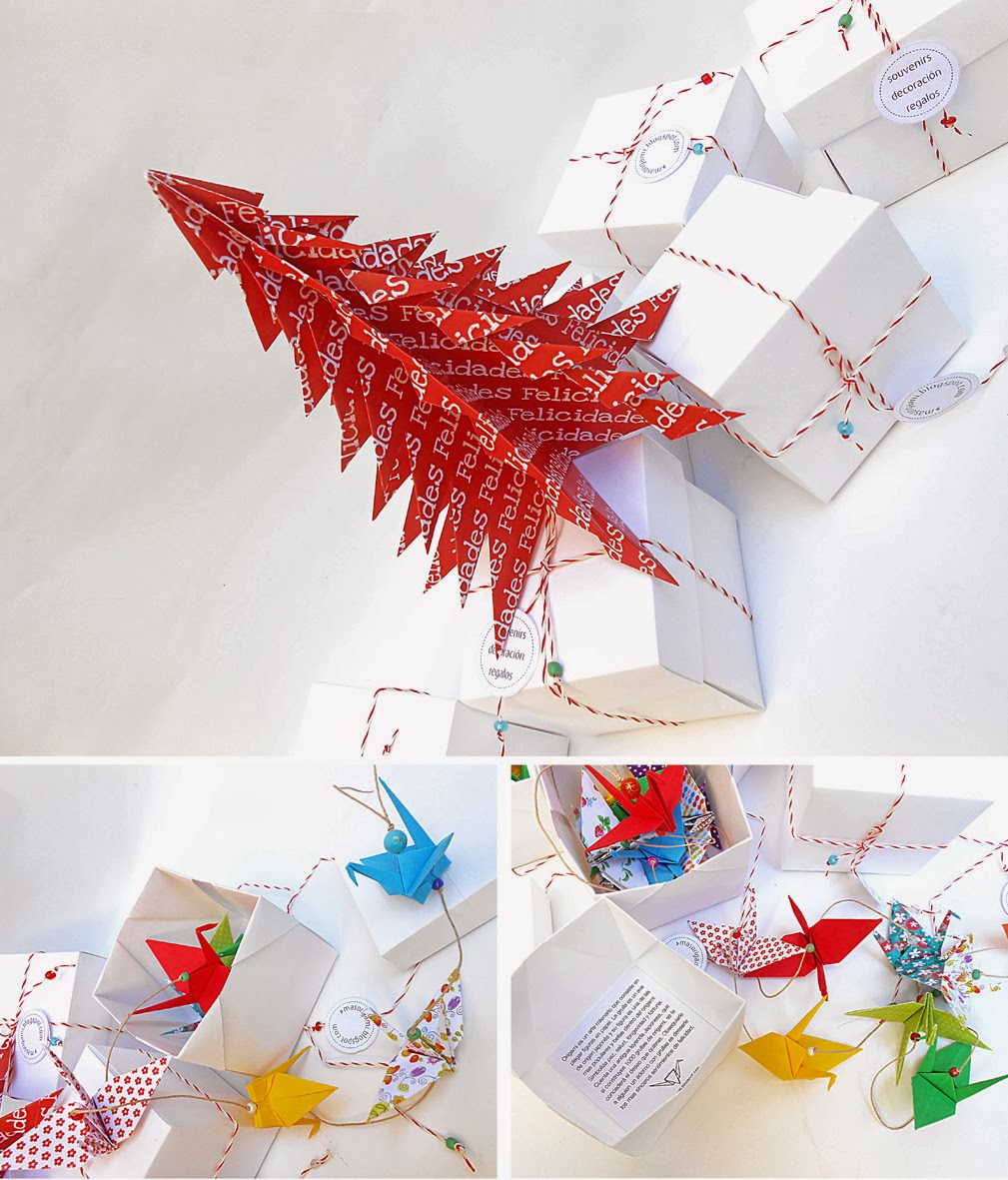 mas origami: Arbolito de Navidad rojo