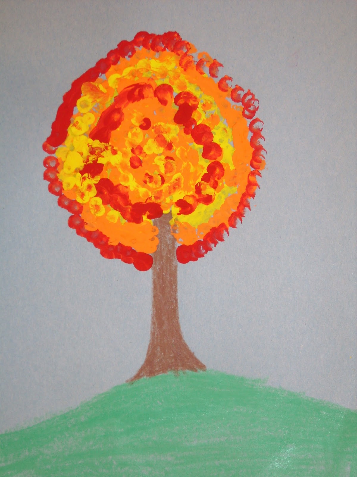 CCPS Art: 1st Grade Pointillism Fall Trees