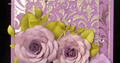 Paper Compulsions: Light Purple Card with Roses