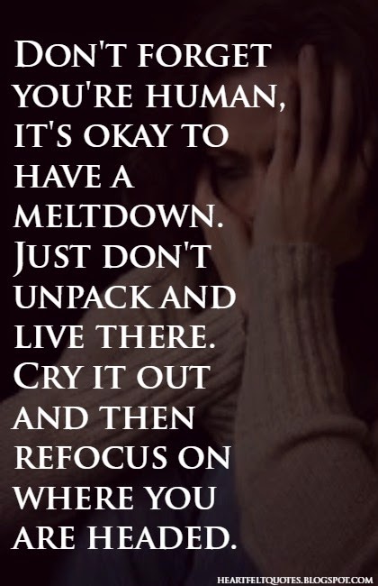 Don't forget you're human, it's okay to have a meltdown. | Heartfelt ...