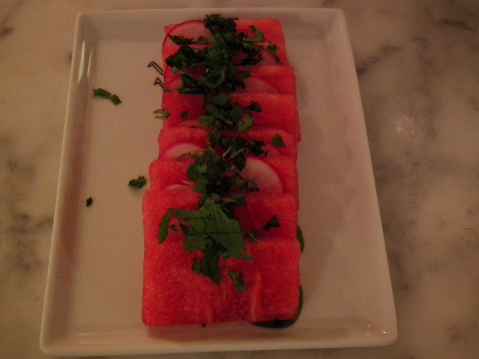 2 Hungry Hearts: Compressed Watermelon Sashimi