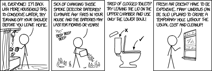 XKCD Isn't Funny: XKCD Isn't Funny - #1714 - Volcano Types & #1715 - Household Tips