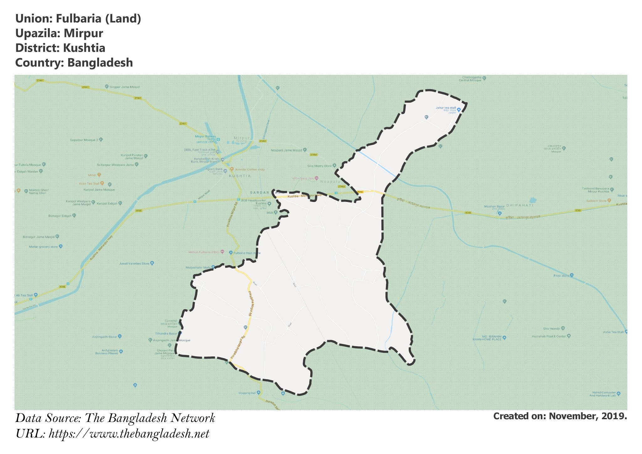 Fulbaria Union, Kushtia