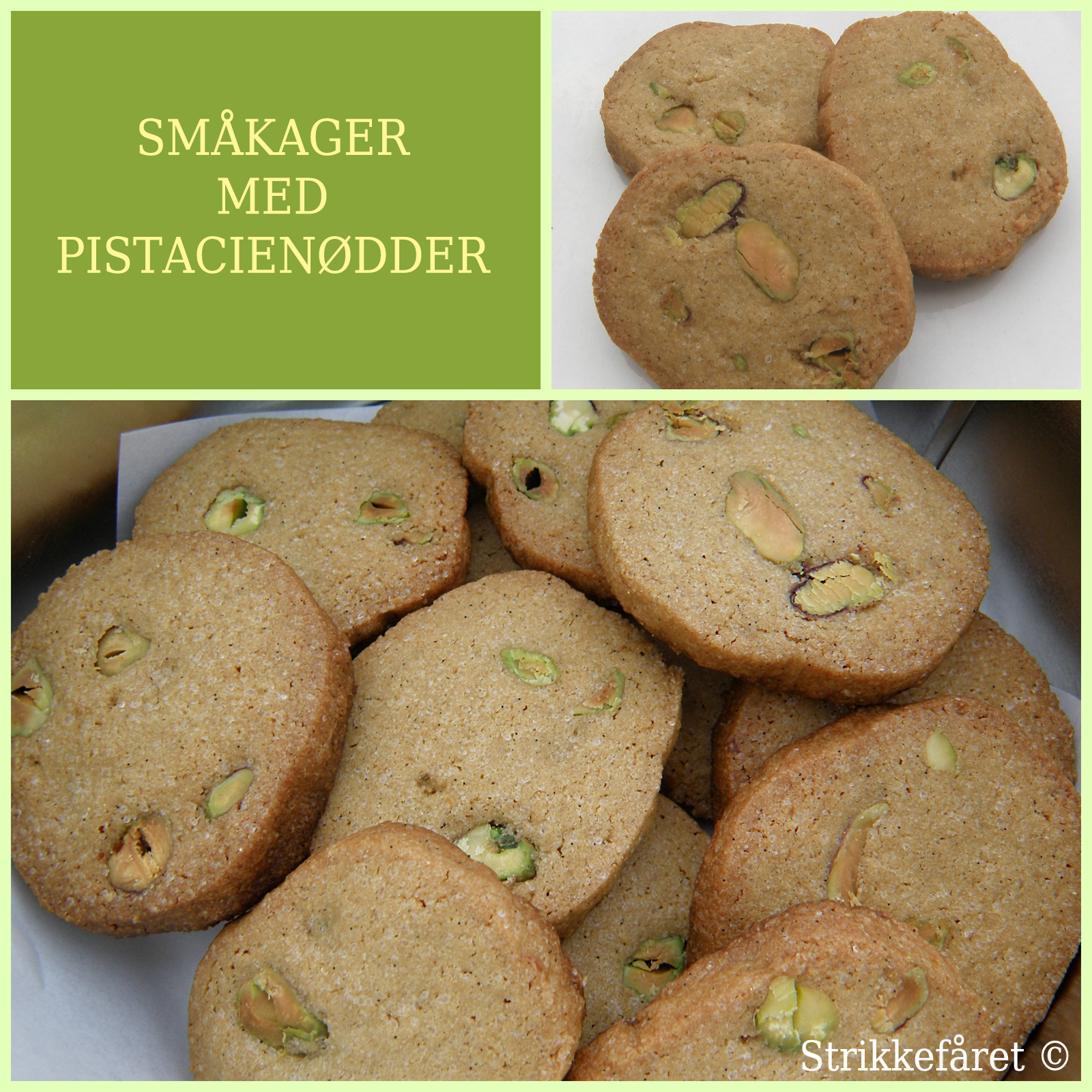 Strikkefåret: Småkager med pistacienødder