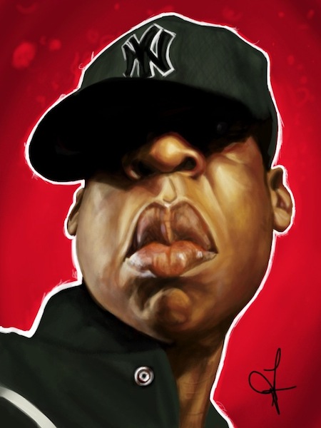 Artwork by Lynell Jinks: Jay-Z Caricature iPad Painting
