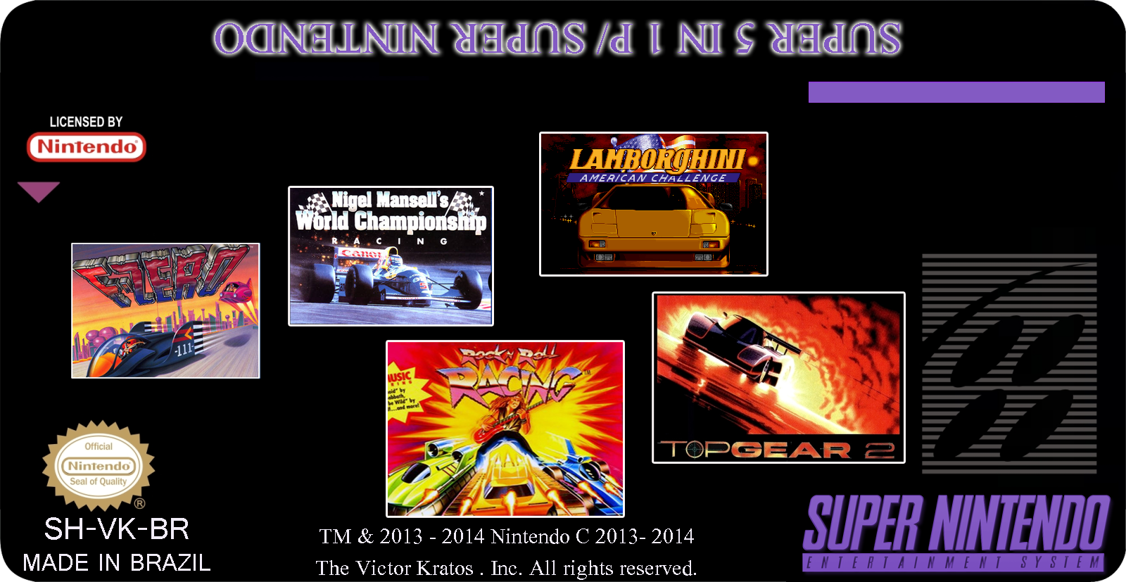 Super Nintendo Labels: Label 5 in 1 Versão 1