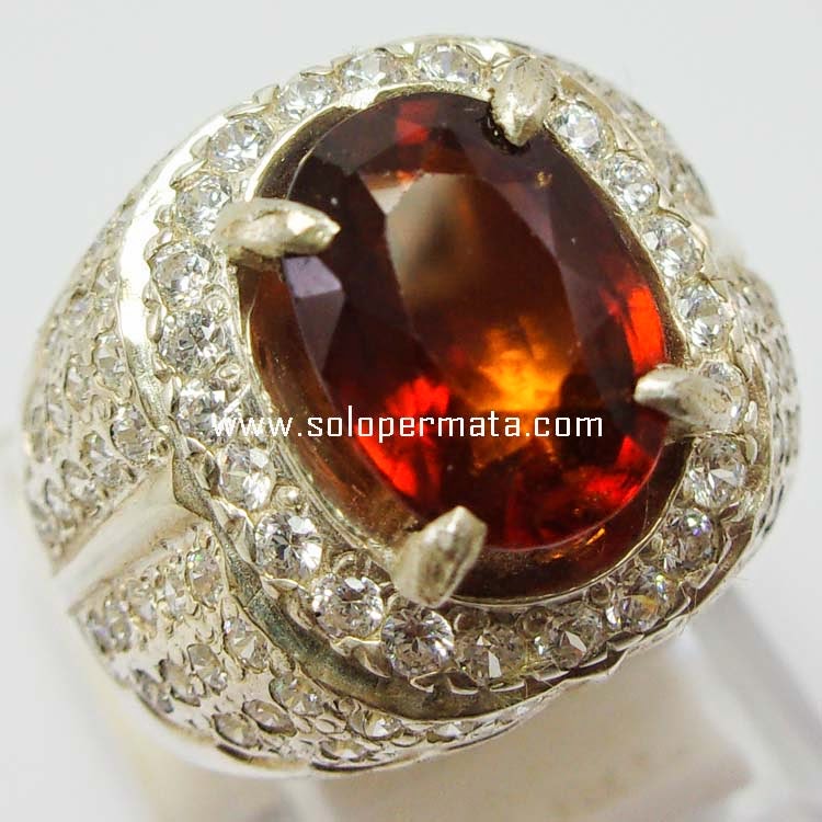 Cincin Batu Permata Hessonite Garnet - Sp 200 | Batu Corondum | Toko ...