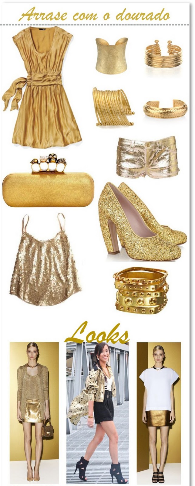 crie recicle faça moda: Tendência - Dourado!!!