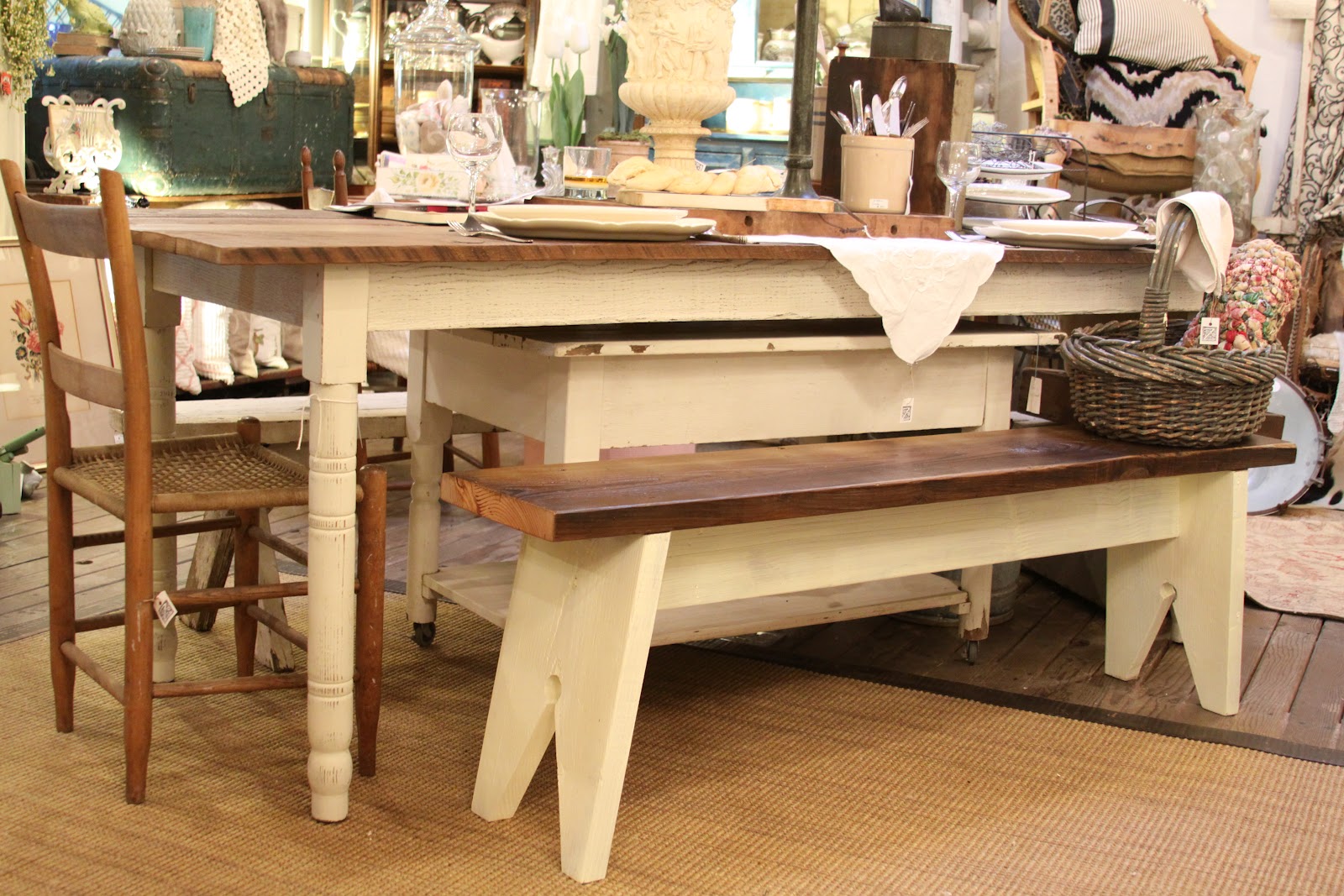 the vintage bricoleur: Farm Table, Hutch, Buffet
