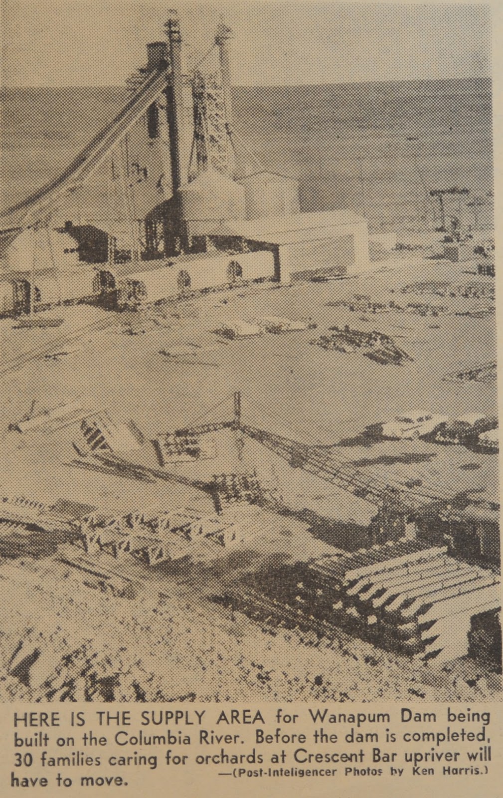 Big Bend Railroad History: Supply Area For Wanapum Dam