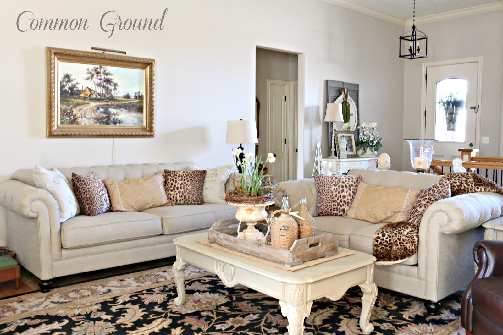 common ground : The Living Room and Leopard Print Pillows
