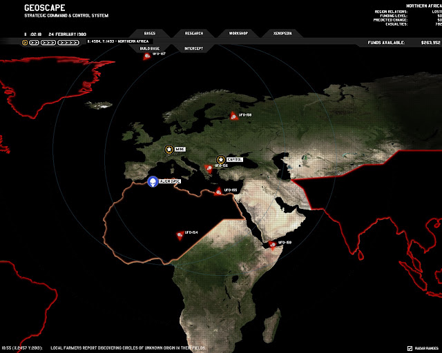 The Best Games Ever: Xenonauts - Strategic Map Screenshot