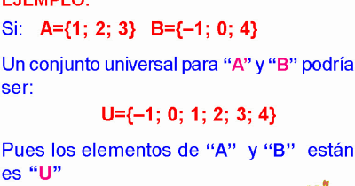 CONJUNTO UNIVERSAL EJEMPLOS