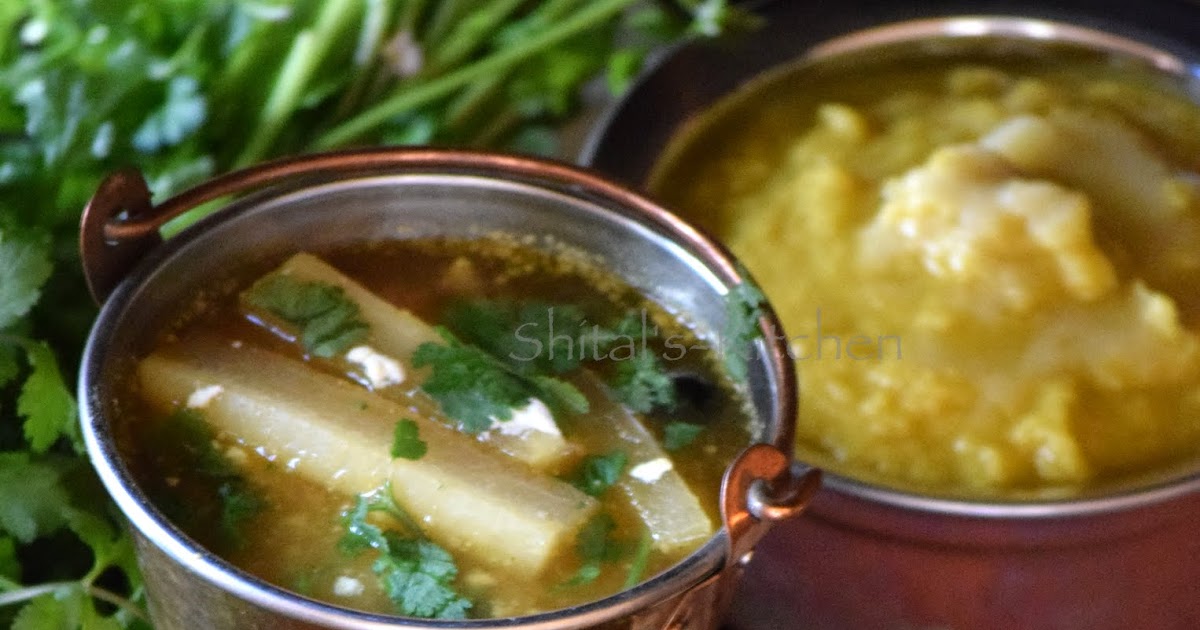 Shital's-Kitchen: Mooli Osaman: Clear Dal and Radish Soup