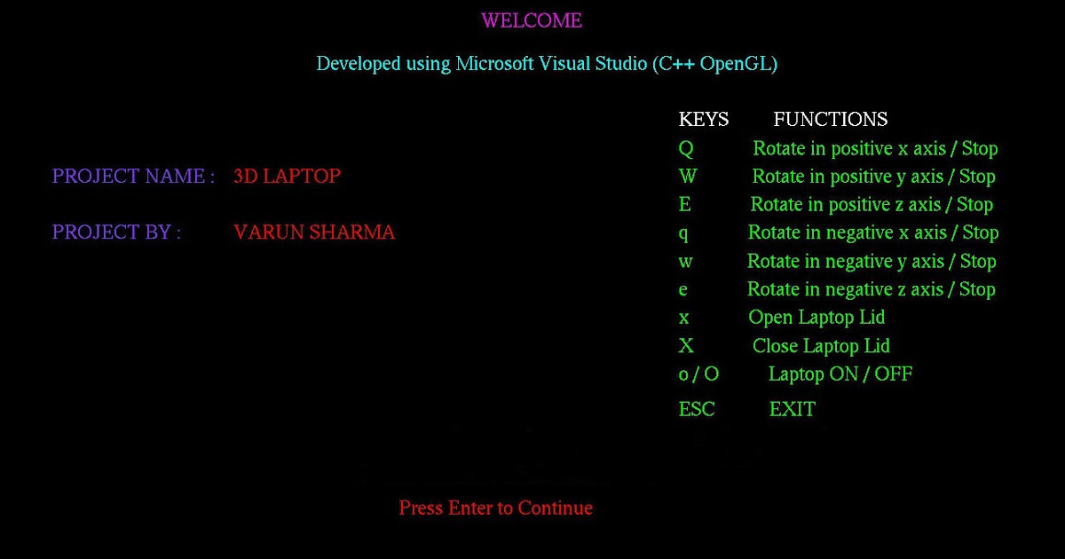 OpenGL Projects: 3D Laptop Computer Graphics Programming in C