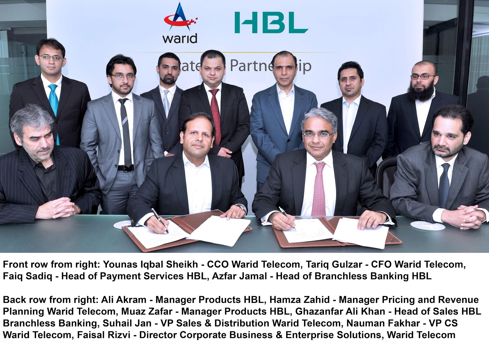 Warid and HBL sign an Agreement for the provision of USSD Channel for ...