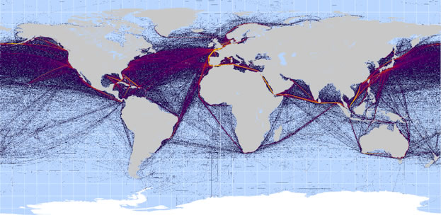 Gigamaster: Visualization : World Shipping Lanes