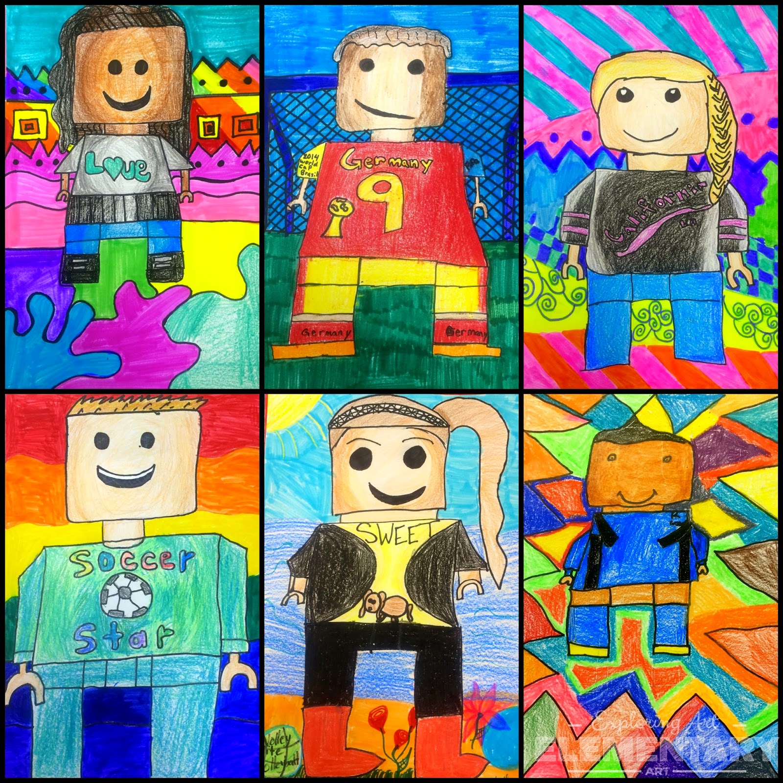 Art. Eat. Tie Dye. Repeat.: THEY'RE BACK-5th Grade Lego Self Portraits
