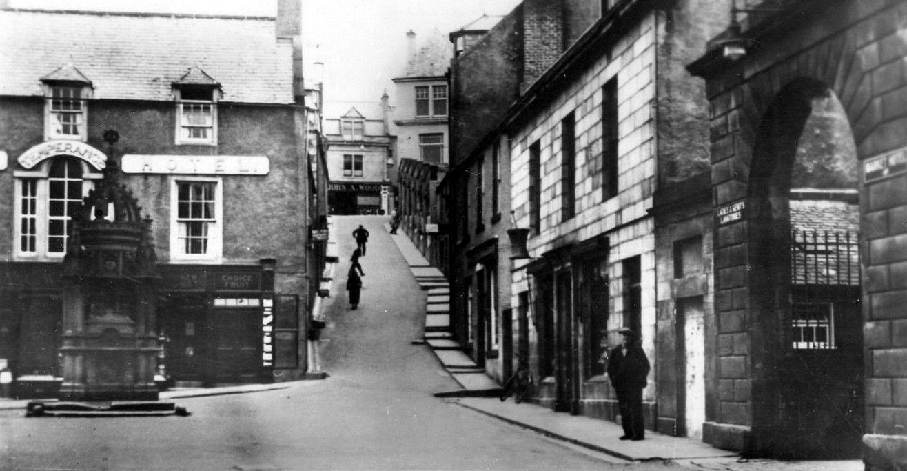 Tour Scotland: Old Photograph Strait Path Street Banff Scotland