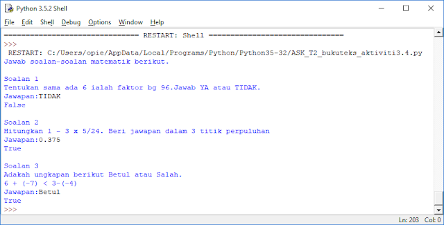 SAINS KOMPUTER & ASAS SAINS KOMPUTER: ASK T2 : KOD PYTHON aktiviti 3.4 ...