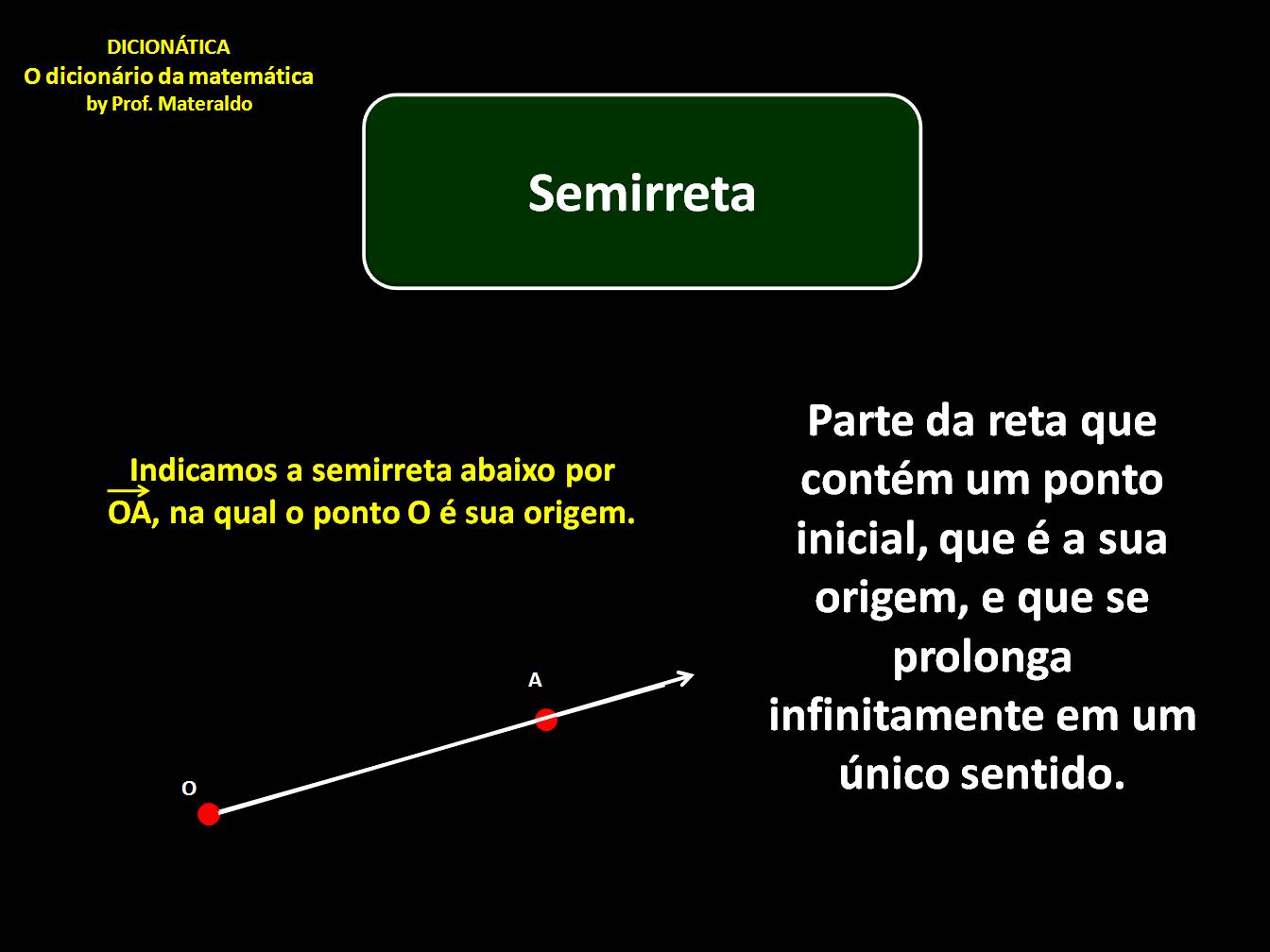 DICIONÁTICA - O dicionário da matemática: Semirreta