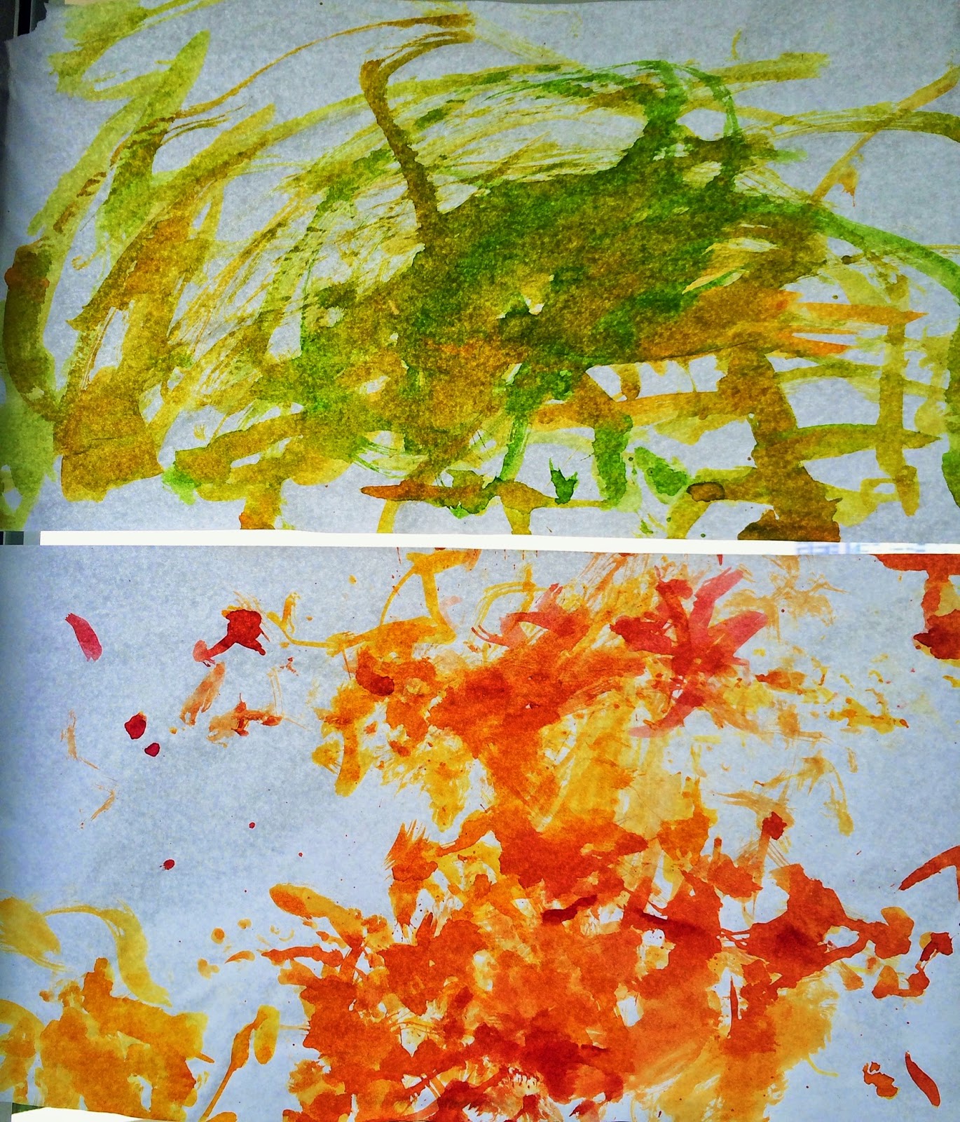 Wugs and Dooey: Painting with Greaseproof Paper and Food Colouring