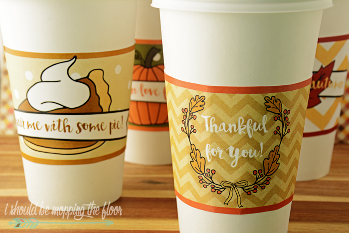 Free Printable Fall Coffee Cup Wrappers | i should be mopping the floor