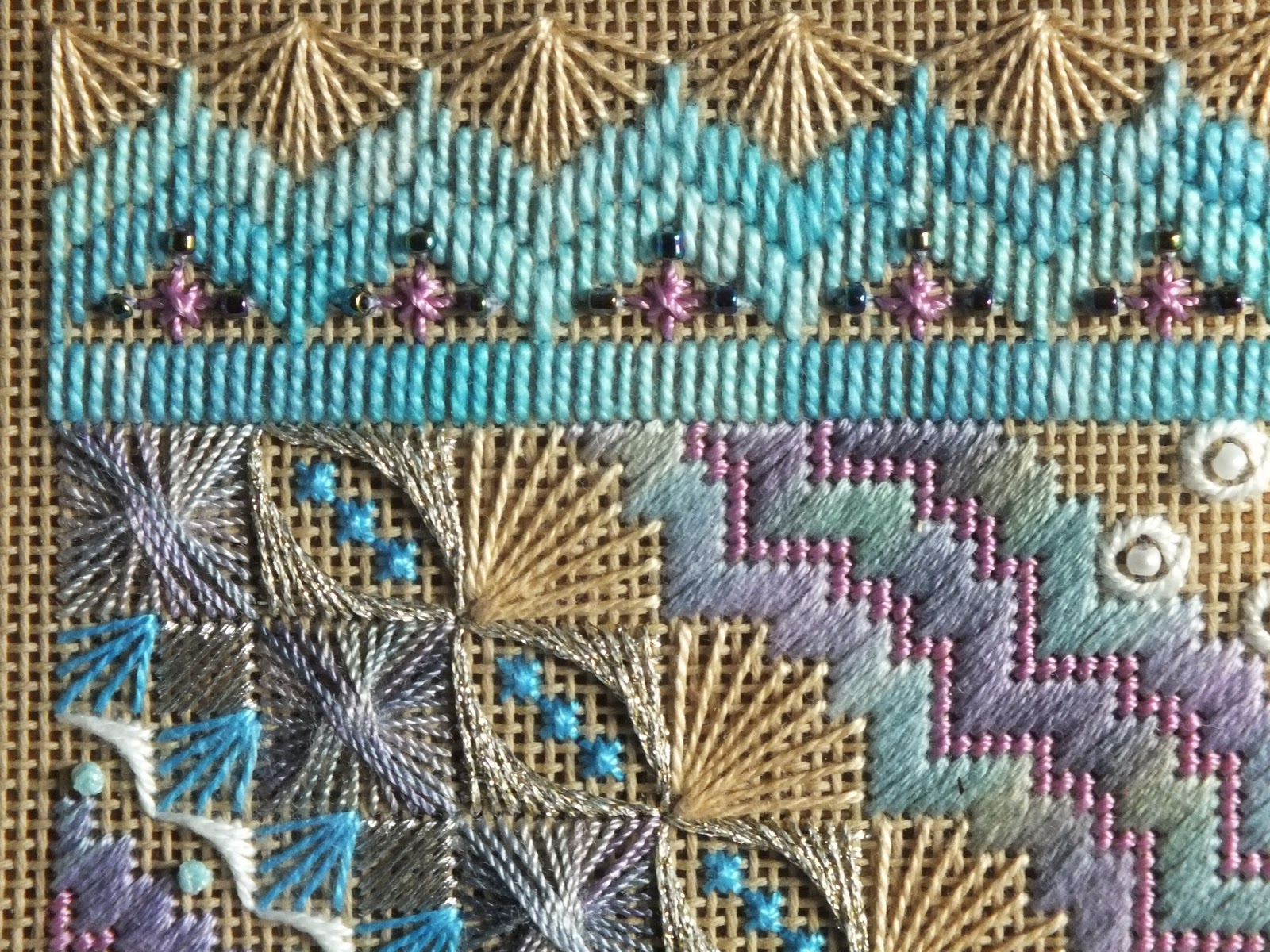 ELLA'S CRAFT CREATIONS: Surf and sand canvaswork embroidery