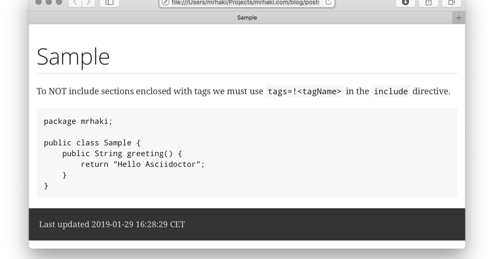 Awesome Asciidoctor Exclude Parts From Included Files Messages From Mrhaki