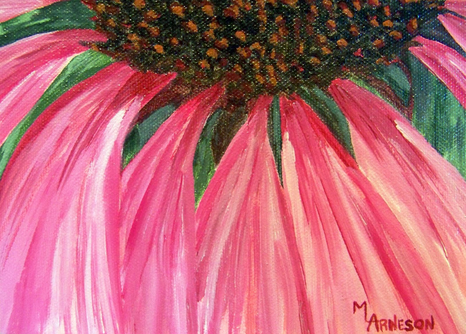 Daily Painters Of Colorado: "Pink Spring" Acrylic Painting by Colorado Artist Mary Arneson