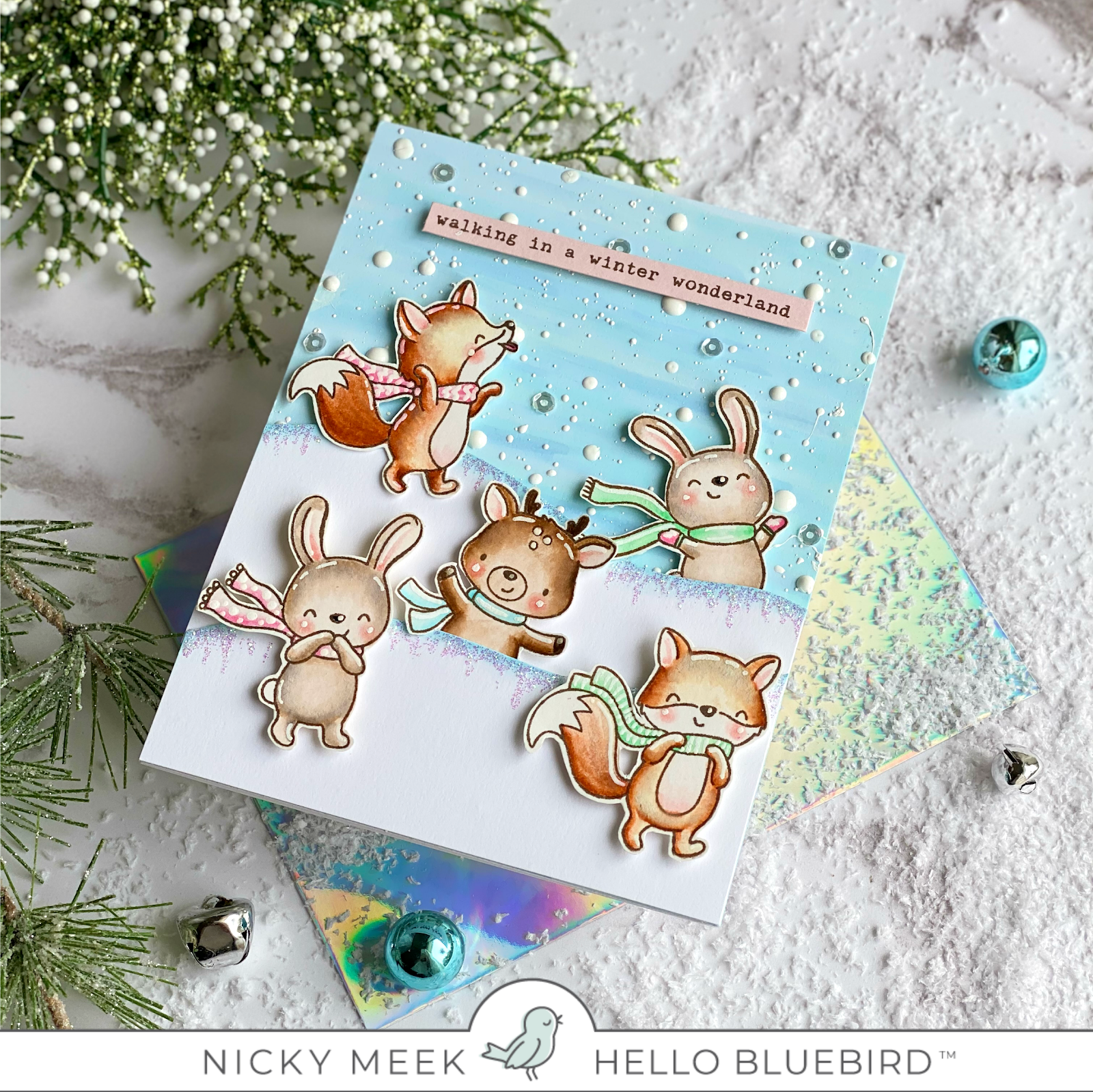 Nicky Noo Cards: First Snow - Hello Bluebird Stamps
