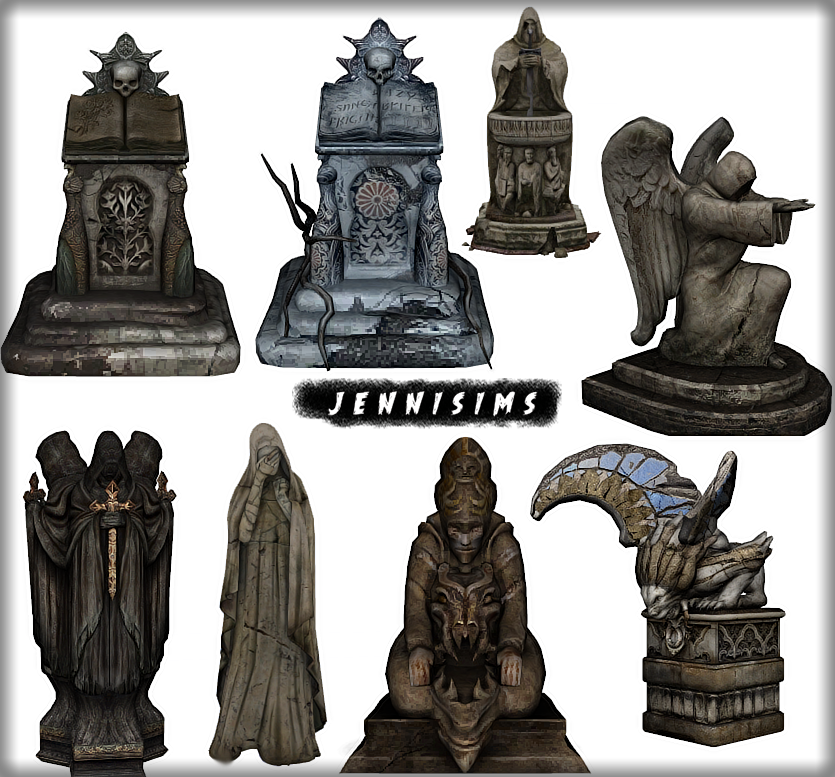 Jennisims: Downloads sims 4:Necropolis Statues (9 Items)