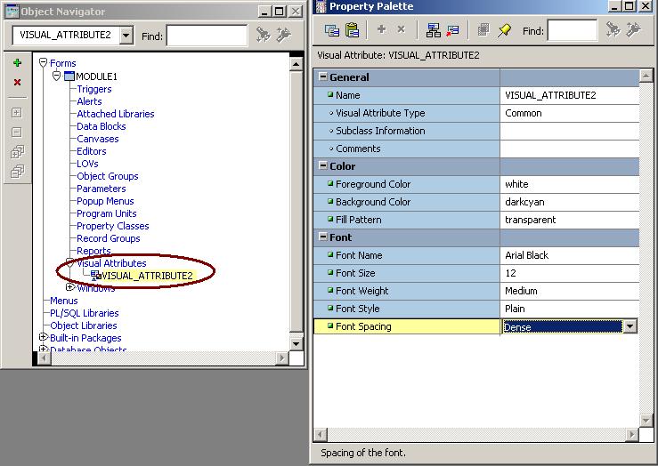 What is a Visual Attribute in Oracle Forms